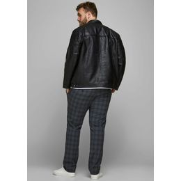 Jack & Jones PlusSize Herren Bikerjacke "ROCKY JACKET", schwarz, Gr. XXL, JACK & JONES PLUSSIZE, unifarben, Web, Obermaterial: 88% Polyester, 12% Viskose, Jacken, bis