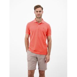 Lerros Herren Poloshirt "Poloshirt, unifarben aus gestreiftem Piqu&eacute;-Gewebe", orange, Gr. S, 100% Baumwolle, Shirts