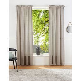 Vorhang, B:135cm H:175cm, grau, LeGer Home by Lena Gercke, Baumwolle, Polyester, Wohnzimmer, Gardinen, "Lanea", Leinenoptik, 1 Schal, verschiedene