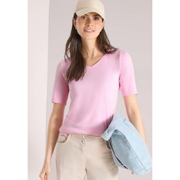 Cecil Damen T-Shirtlight blush rose, Gr. XL, unifarben, Web, 100% Baumwolle, Shirts, Basic