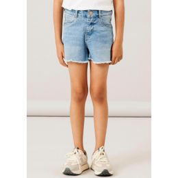 name it M&auml;dchen Shorts "NKFROSE HW MOM DNM SHORT"medium blau, Gr. 116, unifarben, Denim/Jeans, Obermaterial: 80% Baumwolle, 18% Polyester, 2%