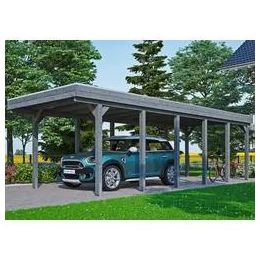 Skan Holz Einzelcarport SKANHOLZ "Friesland", grau (dunkelgrau), B/H/T: 221cm x, Carports