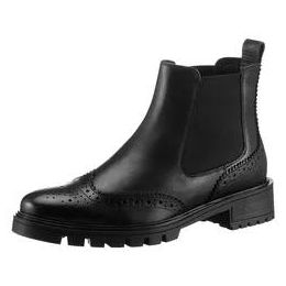 Chelseaboots Ara "TULSA", Damen, Gr. 4 (37), schwarz, Elastischer Einsatz, Glattleder, Lyralochung, Schuhe Chelseaboots, Stiefelette, Schlupfboots mit Lyralochung, G-Weite (weit)
