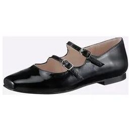 Ballerina Heine, Damen, Gr. 36, schwarz, Lackleder, Leder, Rindsleder, Schuhe Ballerina