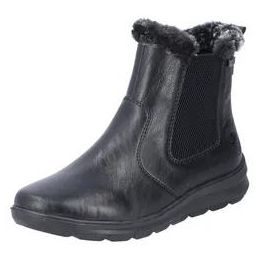 Winterboots Rieker, Damen, Gr. 42, schwarz, Elastischer Einsatz, Lederimitat, Textil, Schuhe Winterboots, Chelseaboots, Stiefelette, mit wasserabweisender RiekerTEX-Membran