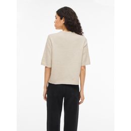 Vila Damen Strickjacke "VILIGA 2/4 O-NECK KNIT CARDIGAN - NOOS"birch detail:melange, Gr. M, meliert, Obermaterial: 97% Polyester, 3% Elasthan,