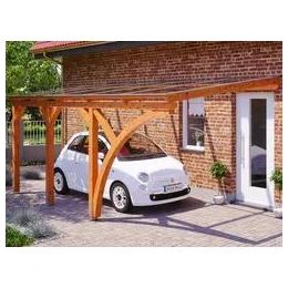 Skan Holz Anlehncarport SKANHOLZ "Eifel", braun (hellbraun), B/H/T: 213cm x, Carports