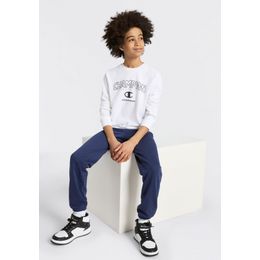 Champion Jungen Jogginganzug "Graphic Terry Crewneck Sweatsuit"wht, nava, Gr. XL, Obermaterial: 54% Baumwolle, 46% Polyester, Sportanz&uuml;ge, f&uuml;r
