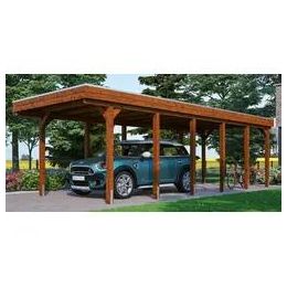 Skan Holz Einzelcarport SKANHOLZ "Friesland", braun, B/H/T: 221cm x, Carports