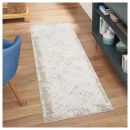 Teppich Carpet City "ANTIK215", beige (creme), B:80cm H:10mm L:300cm, Polyester, Teppiche, Teppich, Kurzflor, 3D-Optik, Klassisch-Modern f&uuml;r Wohnzimmer, Schlafzimmer