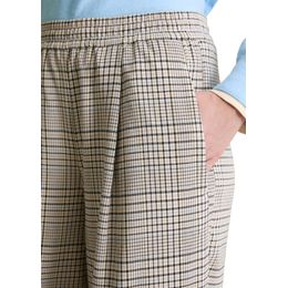 Marc O'Polo Damen Schlupfhose, beige, Gr. L, MARC O'POLO DENIM, Web, Obermaterial: 65% Polyester, 33% Viskose, 2% Elasthan, Hosen, karierte Hose wide mit