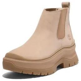 Chelseaboots Timberland "ROXIE LANEMID CHELSEA BOOT", Damen, Gr. 41,5, beige (light beige nubuck), Leder, Schuhe Chelseaboots, Stiefelette, Winterschuhe, Ankle Boots