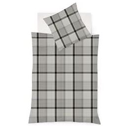 Bettw&auml;sche Fleuresse "Lech 4385", grau, B/L: 155cm x 220cm, 1 Stk., 1 Stk., Flanell, B/L: 80cm x 80cm, 2 Stk., Flanell, Obermaterial: 100% Baumwolle, Bettw&auml;sche, Bettw&auml;sche, Edelflanell, Baumwolle, in Gr. 135x200, 155x220, 200x200cm