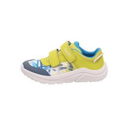 Superfit Damen Sneaker "KICKS WMS: weit", Gr. 29dunkelgelb, grau, t&uuml;rkis, Lederimitat, Polyester, mehrfarbig, Schuhe, Klettschuh, farbiges Muster,