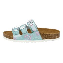 Lico M&auml;dchen Pantolette "Pantolette Bioline Flower Kids", Gr. 27, gr&uuml;n, Synthetik, Schuhe