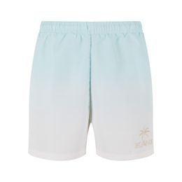 Badeshorts Karl Kani "Karl Kani Retro Swim Shorts", Herren, Gr. S, US-Gr&ouml;&szlig;en, wei&szlig; (lightaqua, sanftes wei&szlig;), 100% Polyamid, Badehosen Badeshorts