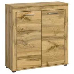 Highboard Home Affaire "AOSTA, TOPSELLER, H&ouml;he 88 cm, 2 T&uuml;ren, 3 F&auml;cher, 2 Einlegeb&ouml;den", braun (wotan eiche nachbildung), B:80cm H:88cm T:35cm, FSC-zertifizierter Holzwerkstoff, Sideboards, Highboard, Kommode, Schrank, Anrichte, Standschrank, Sideboard, Wohnzimmer