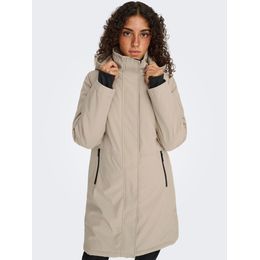 Only Damen Parka "ONLKARA PARKA OS OTW", beige, Gr. M, unifarben, Web, Obermaterial: 100% Polyester, Jacken
