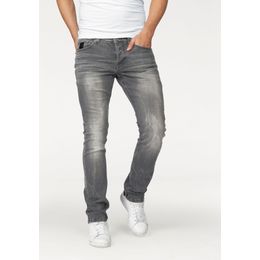 Bruno Banani Herren Slim-fit-Jeans "Jimmy (Stretch)", grau, Gr. 38, Obermaterial: 98% Baumwolle, 2% Elasthan, Jeans, schmale Beinform, niedrige