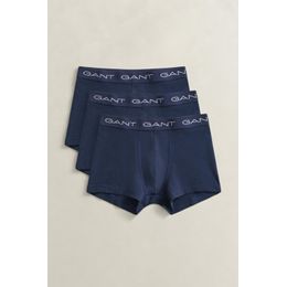 Gant Damen Trunk "3-PACK", Gr. XXXLmarine, Webqualit&auml;t, Obermaterial: 95% Baumwolle, 5% Elasthan, unifarben, Unterhosen, Regular fit mit elastischem