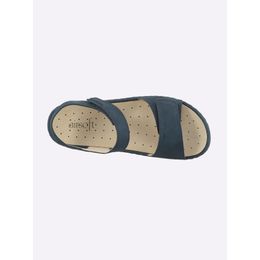 CLASSIC Damen Sandale, Gr. 37, blau, Leder, Nubukleder, Basic, Schuhe