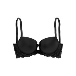 Lascana Damen Schalen-BH, Gr. 85, schwarz, Spitze, Obermaterial: 86% Polyamid (TACTEL), 14% Elasthan (LYCRA), BHs, mit nahtlosen Cups und h&uuml;bschem