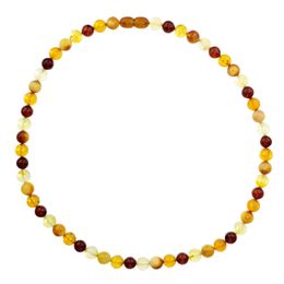 OSTSEE-SCHMUCK Damen Kette ohne Anh&auml;nger "- Kugel 8 mm - Bernstein -", 45, Bernstein, bunt, Bernstein, Halsketten