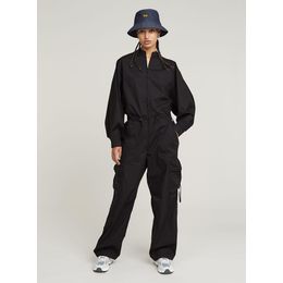 G-Star Raw Jumpsuit G-STAR "Balloon Jumpsuit", Damen, Gr. M, Normalgr&ouml;&szlig;en, schwarz (dk schwarz), Obermaterial: 65% Baumwolle, 35% Polyester, Overalls Jumpsuit