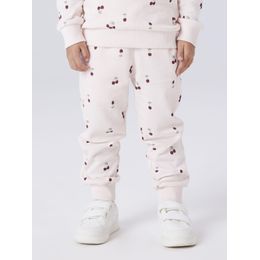 name it M&auml;dchen Sweatpants "NMFVALBA SWE PANT UNB NOOS"crystal pink, Gr. 98, bedruckt, Sweatware, Obermaterial: 100% Baumwolle, Hosen