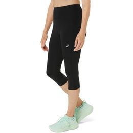 asics Damen Lauftights "ROAD HIGH WAIST CAPRI TIGHT", schwarz, Gr. M, Obermaterial: 78% Polyester, 22% Elasthan, Hosen, Schnelltrocknend,