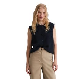 Marc O'Polo MARC O'POLO Damen Strickwestedeep night blau, Gr. XL, Strick, Obermaterial: 73% Schurwolle, 18% Polyamid, 9% sonstige Fasern, Westen, slim fit, aus