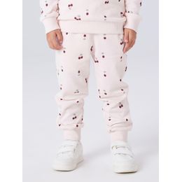 name it M&auml;dchen Sweatpants "NMFVALBA SWE PANT UNB NOOS"crystal pink, Gr. 110, bedruckt, Sweatware, Obermaterial: 100% Baumwolle, Hosen