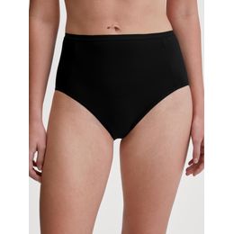 Calida Damen Slip "Sleek Skin", Gr. L, schwarz, Single Jersey, Obermaterial: 73% Polyamid, 27% Elasthan, Unterhosen, elastischer Bund, hoher Schnitt,