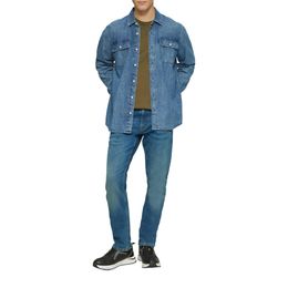 QS Herren Slim-fit-Jeans "Style Rick"mid blau, Gr. 30, unifarben, Denim/Jeans, Obermaterial: 99% Baumwolle, 1% Elasthan, Jeans, im Five-Pocket Style