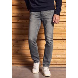 Street One MEN Herren Regular-fit-Jeans, grau, Gr. 34, unifarben, Jeans, 98% Baumwolle, 2% Elasthan, Jeans, aus Baumwolle mit Stretchanteil