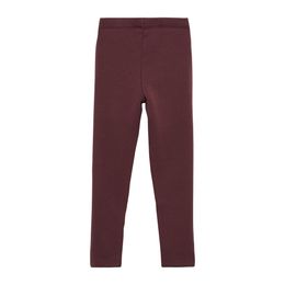 s.Oliver JUNIOR M&auml;dchen Leggingsburgundy, Gr. 116, unifarben, Jersey, Obermaterial: 66% Polyester, 30% Baumwolle, 4% Elasthan, Hosen, mit Stretch