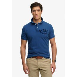 Superdry Herren Poloshirt "VINTAGE ATHLETIC POLO"bay blau, Gr. XL, bedruckt, Single Jersey, Obermaterial: 100% Baumwolle, Shirts, mit Polokragen und