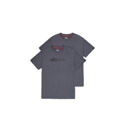Herren T-Shirt "Alpha Label T-Shirt 2 Pack", schwarz, Gr. S, Alpha Industries, Obermaterial: 100% Baumwolle, Shirts