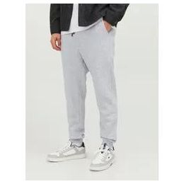 Jack & Jones Sweathose JACK & JONES "JPSTGORDON mit Kordelzug und Komfortbund", Herren, Gr. XXL, N-Gr, grau (light grau melange), angeraute Sweatware, Obermaterial: 61% Polyester, 39% Baumwolle, unifarben, normal kn&ouml;chellang, Hosen Sweathose, unifarben, modisch, regular fit, Sweatware