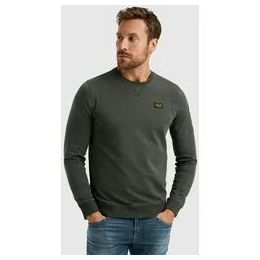 PME-Legend Sweatshirt PME LEGEND "Airstrip sweat", Herren, Gr. L, grau (beluga), Sweatware, Obermaterial: 100% Baumwolle, unifarben, regular fit normal, Rundhals, Rippb&uuml;ndchen, Sweatshirts Sweatshirt, mit Logo Stickerei