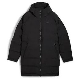 Winterjacke Puma "MONO PARKA", Herren, Gr. XL, schwarz (Puma schwarz), Obermaterial: 100% Polyester, unifarben, regular fit lang, Jacken Winterjacke, mit verstellbarer Kapuze, mit Stehkragen, wasserabweisend