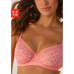 Damen B&uuml;gel-BH, NUANCE BY LASCANA, Gr. 95, orange, Spitze, Obermaterial: 92% Polyamid, 8% Elasthan, BHs, aus weicher Jacquardspitze mit edlem