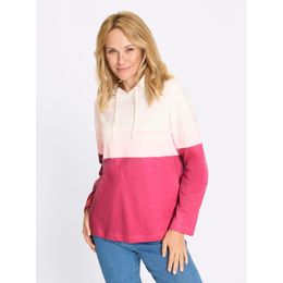 Classic Basics Damen Sweatshirtfuchsia, hellros&eacute;, Gr. 40, gemustert, gestreift, mehrfarbig, 100% Baumwolle, Sweatshirts