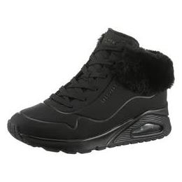 Winterboots Skechers "ESS - STREET GIRLS", M&auml;dchen, Gr. 28, schwarz, Lederimitat, Fellimitat, Schuhe Winterboots, Schn&uuml;rstiefel mit Skech-Air-Zwischensohle mit Luftkissend&auml;mpfung