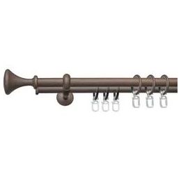Gardinenstange Liedeco "Esp Kegel" Gr. 4, braun (rost), L:240cm &Oslash;:16mm, Metall, Gardinenstangen, 2-l&auml;ufig im Fixma&szlig; &Oslash; 16 mm