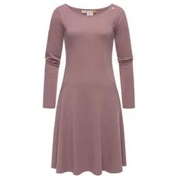 A-Linien-Kleid Ragwear "Appero", Damen, Gr. M (38), Normalgr&ouml;&szlig;en, lila (mauve), Material: 70% Baumwolle, 30% Polyester, Basic, A-Linie ca. Mitte Oberschenkel, Rundhals, &Auml;rmel ohne &Auml;rmelschlitz abgesteppte Kante, Kleider, Stylisches Langarm-Kleid f&uuml;r den Winter