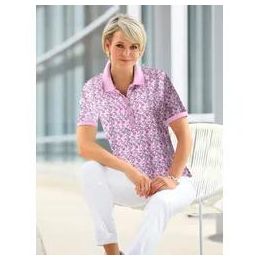 Poloshirt Classic Basics "Poloshirt", Damen, Gr. 42, bunt (ros&eacute;, fuchsia, bedruckt), 100% Baumwolle, gebl&uuml;mt, gemustert, mehrfarbig, Shirts