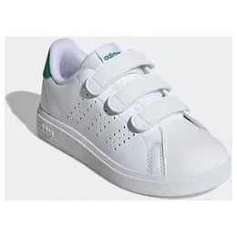 Klettschuh Adidas SPORTSWEAR "ADVANTAGE BASE 2.0 KIDS", M&auml;dchen, Gr. 32, wei&szlig; (cloud wei&szlig;, ftwr wei&szlig;, gr&uuml;n), Synthetik, Schuhe Klettschuh, Design auf den Spuren des Adidas Stan Smith, f&uuml;r Kinder & Jugendliche