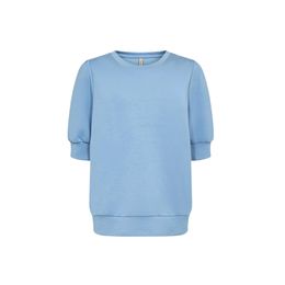 Kurzarmhemd soyaconcept "Soya Concept T-shirt SC-BANU", Damen, Gr. XS, Normalgr&ouml;&szlig;en, blau (6245 crystal blau), Obermaterial: 48% Modal, 48% Polyester, 4% Elasthan, Hemden