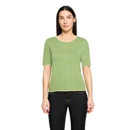 Kurzarmshirt Cartoon "Damen mit Rundhalsausschnitt", Damen, Gr. 34, khaki, gelb, Obermaterial: 70% Viskose, 30% Polyester, regular fit normal, Rundhals, Shirts